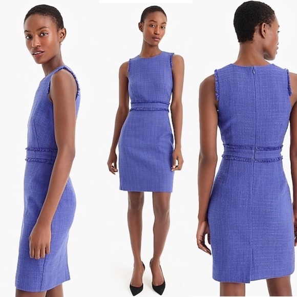 J. Crew | Dresses | J Crew Blue Tweed Sleeveless Sheath Dress | Poshmark